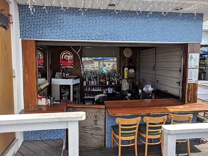 An outdoor bar with lake views means you can sip and watch the world go by perfectly.