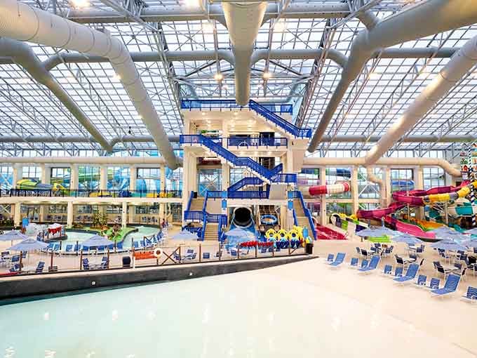 This massive main pool serves as the heart of the waterpark, where families gather and memories get made daily.