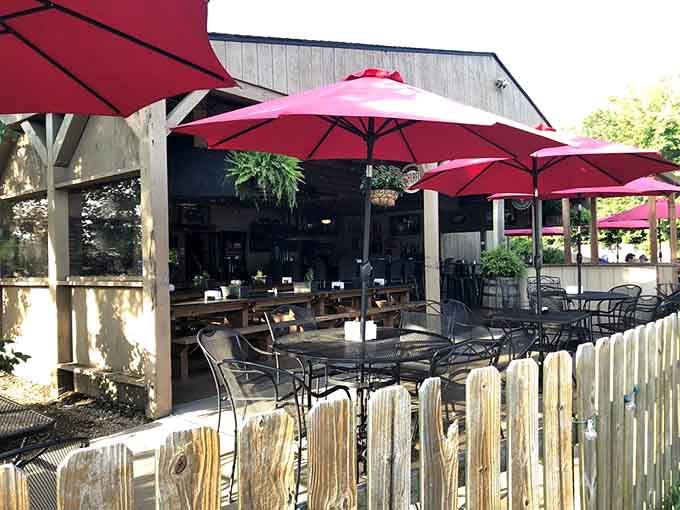 The outdoor patio offers fresh air and good food, perfect for those Missouri days when the weather cooperates beautifully.