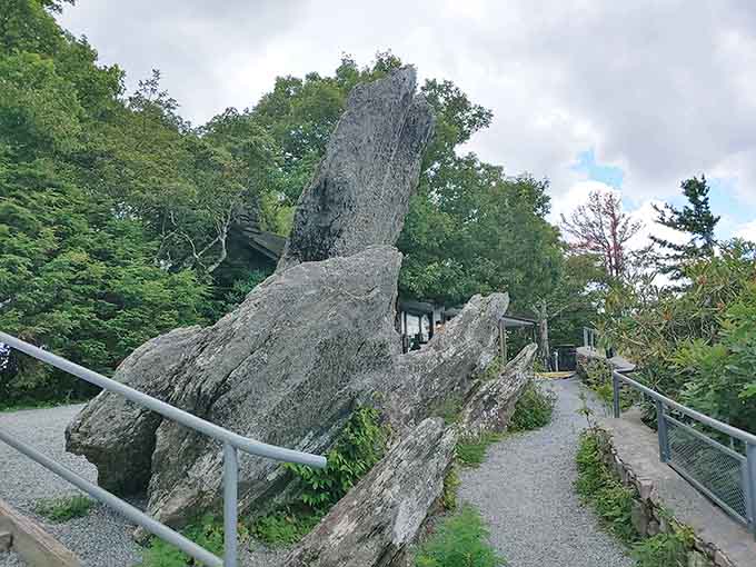 The Blowing Rock itself stands like an ancient sentinel, proving that the best attractions were here long before gift shops.