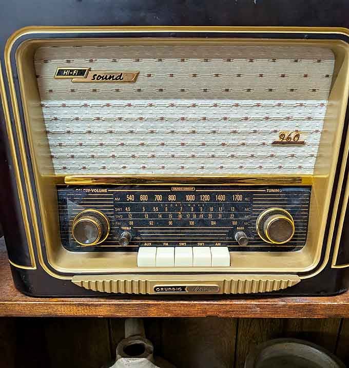 This gorgeous vintage radio once brought families together for evening entertainment before screens took over everything.