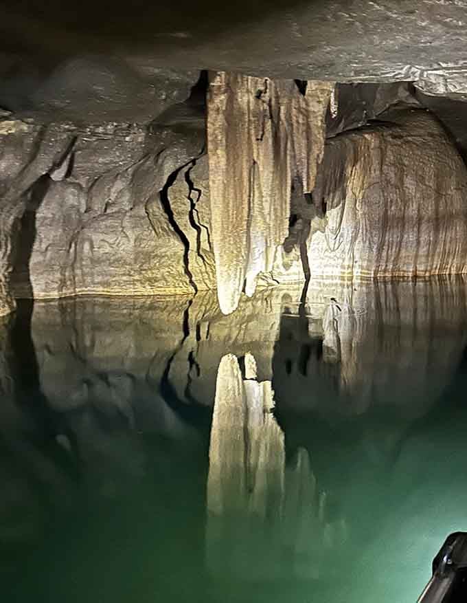 Formations drip downward like frozen honey, each ridge marking centuries of mineral-rich water doing its thing.