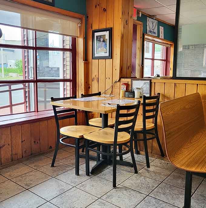 Window seats where you can watch the world go by while contemplating your next menu selection.