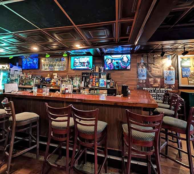 A well-stocked bar with multiple screens means you'll never miss the game while enjoying your perfectly poured pint.