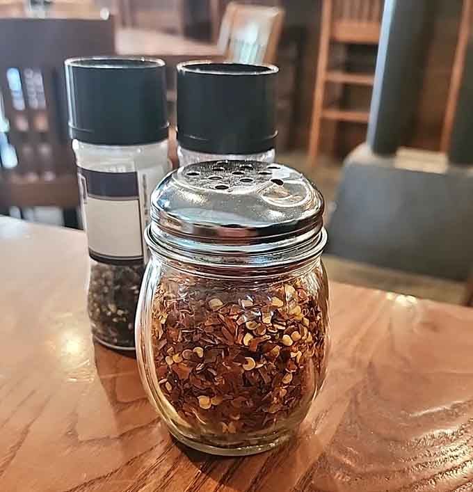 Red pepper flakes in a mason jar because sometimes you need to add a little extra kick to perfection.