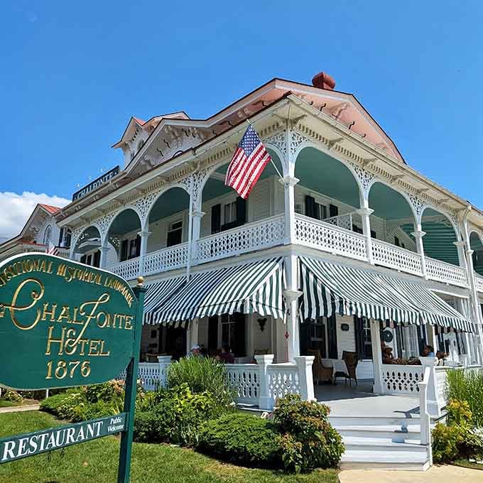 The Chalfonte's intricate gingerbread trim and striped awnings have been welcoming guests since Ulysses S. Grant was president.
