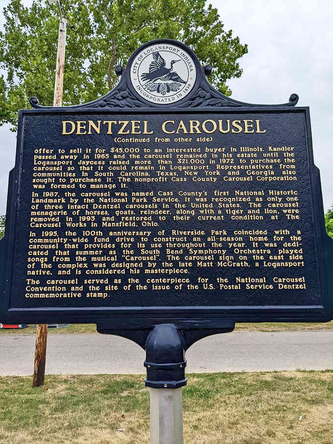 This historical marker tells the remarkable story of how a small Indiana town saved a national treasure.