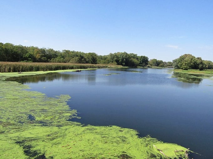 Still waters reflecting the sky create mirror images that photographers dream about and amateurs accidentally capture perfectly.