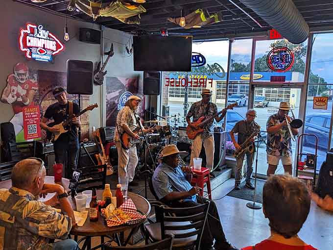 Live music transforms dinner into an event, because giant tenderloins apparently weren't entertaining enough already.