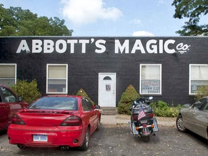 Abbott's Magic Co. building looks unassuming until you realize this modest structure supplied illusions to magicians worldwide for generations.