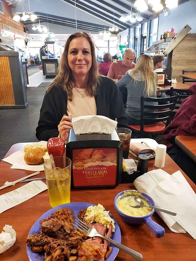 That smile says it all: this is someone who just discovered their new favorite weekly dining tradition in Clinton.