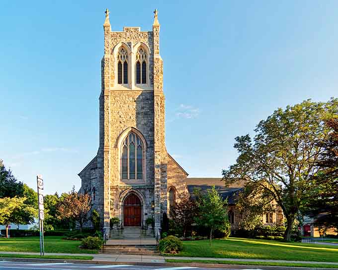 This church tower reaches toward heaven with the kind of confidence that only stone and faith can muster.