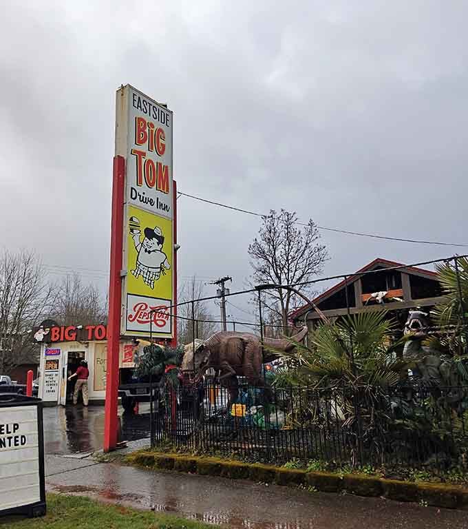 The vintage signage and retro vibe transport you straight back to simpler, more delicious times.