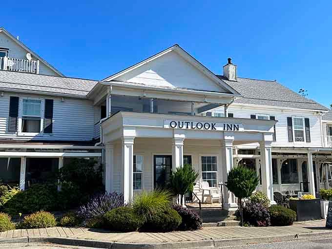 Outlook Inn's classic facade welcomes visitors like an old friend who always has the guest room ready.