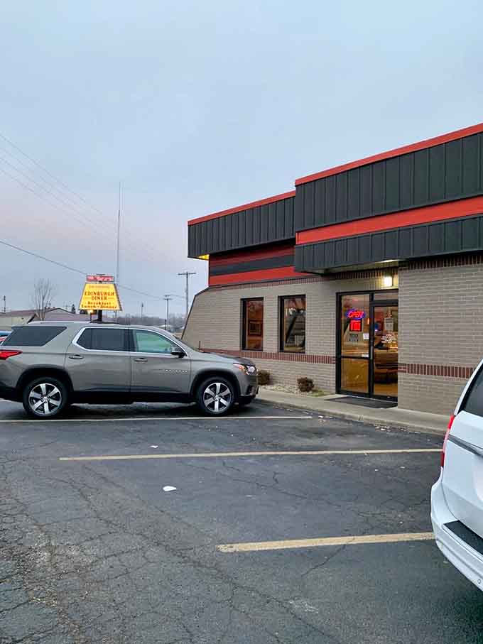 Evening falls on Edinburgh Diner, but the legend of that tenderloin shines bright enough to guide hungry travelers from miles away.