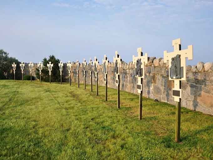 The Stations of the Cross stretching along the grounds, offering reflection with a side of spectacular water views throughout the journey.