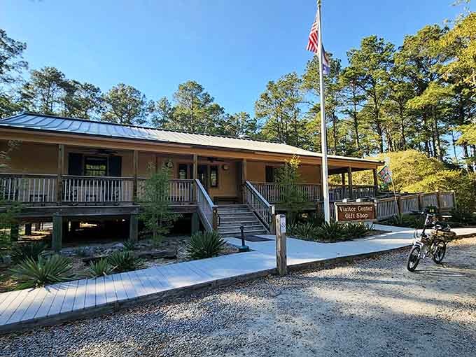 The visitor center at False Cape, your last stop for information before entering the wild unknown.