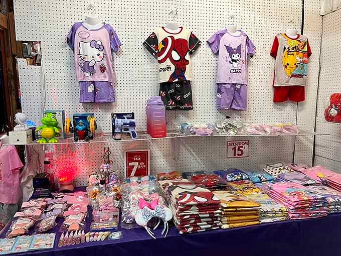 Character pajamas and collectibles turn childhood favorites into affordable treasures that actually fit the budget.