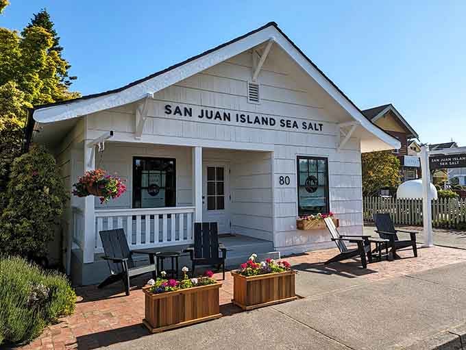 This charming cottage proves that sea salt can be fancy enough to deserve its own adorable storefront and porch.