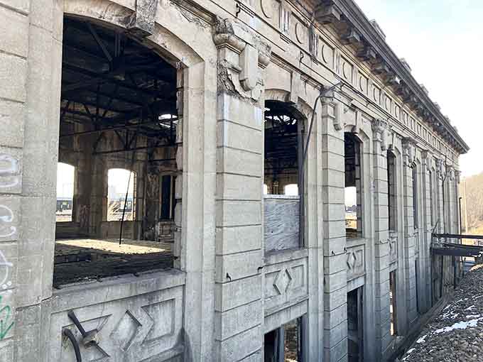 Empty windows create dramatic frames, turning decay into something unexpectedly artistic and thought-provoking.