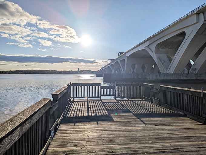 The Woodrow Wilson Bridge boardwalk offers river views and a moment to breathe without getting back in your car.