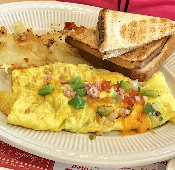 This Denver omelet is stuffed so generously, it makes other omelets look like they're on a diet plan.