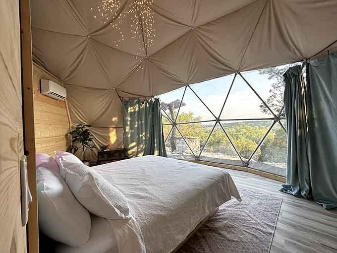 Glamping domes offer panoramic views and actual beds, for those who like nature but also appreciate thread counts.