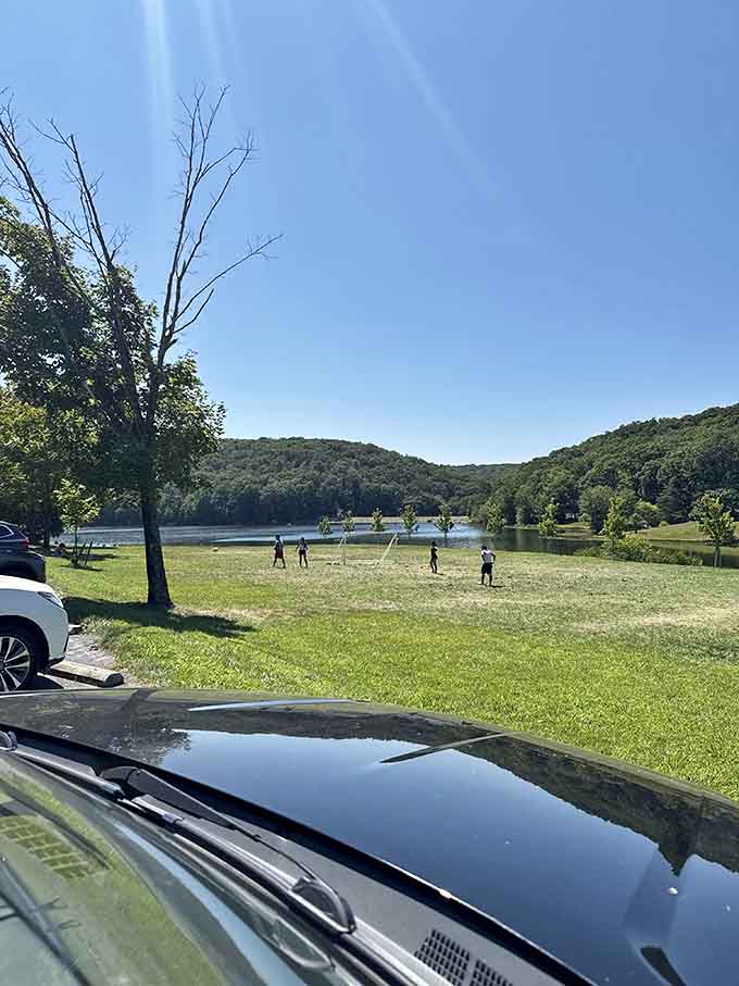 Open fields provide space for frisbee, soccer, or simply lying in the grass contemplating clouds like you did as a kid.