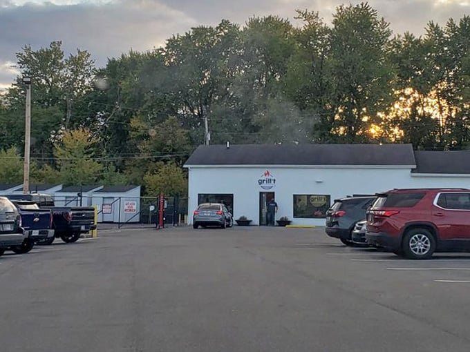 A packed parking lot at a barbecue joint is always the best sign you're in the right place.