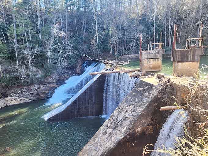 The dam that once powered the entire mill operation now just provides a scenic waterfall for photographers.