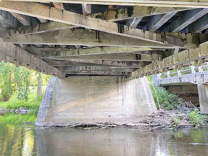 Underneath, massive beams reveal the engineering genius of builders who never heard of computer-aided design.