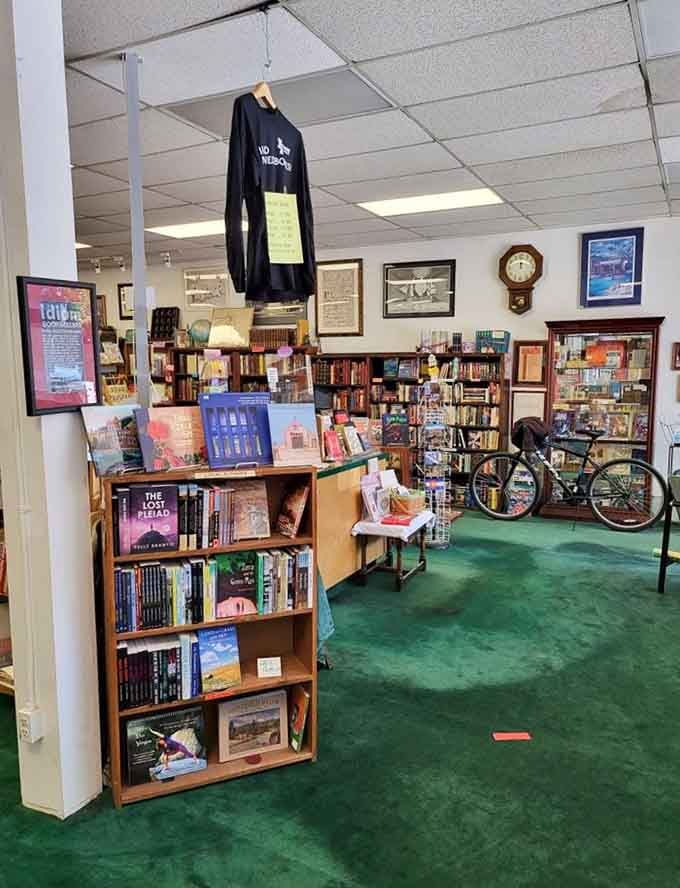 That bicycle adds quirky charm to a space already overflowing with personality and an eclectic mix of treasures.