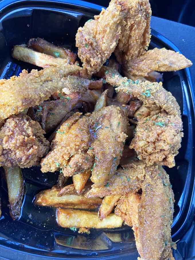 Wings and fries get the honey lemon pepper treatment, proving sometimes simple flavors shine brightest.