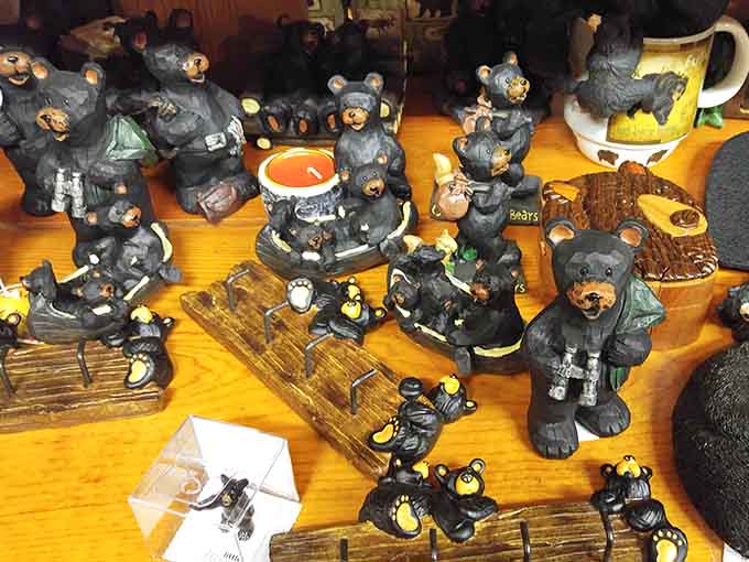 These black bear figurines capture the whimsical spirit of the mountains without the danger of actual wildlife encounters.