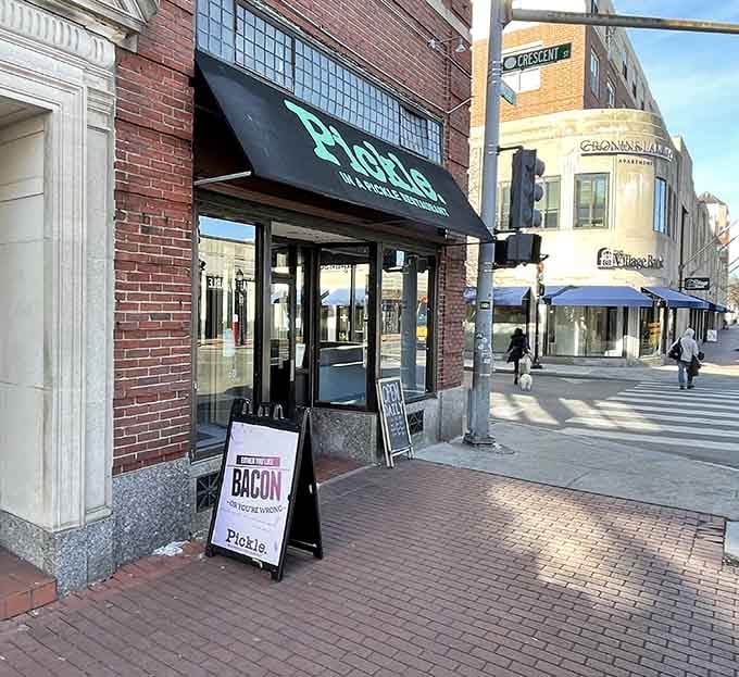 The corner location on Moody Street makes this spot easy to find when French toast cravings strike.