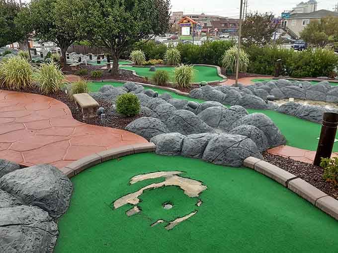 Even the simpler holes feature thoughtful design touches that elevate this beyond typical roadside entertainment attractions.
