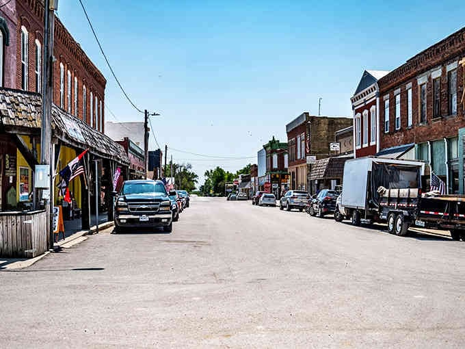 Walking down this street feels like stepping into a simpler time when neighbors actually knew each other.