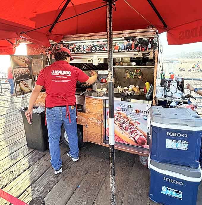 Behind the scenes, the magic happens with practiced efficiency and quality ingredients at the ready.