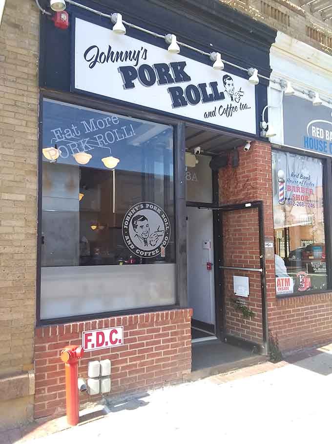 The entrance to what locals know is the best breakfast spot in Red Bank, hands down.