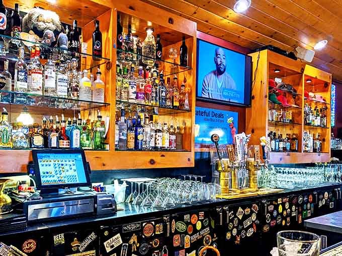 That bar setup means business, with enough options to keep even the pickiest craft beer enthusiast happily occupied.