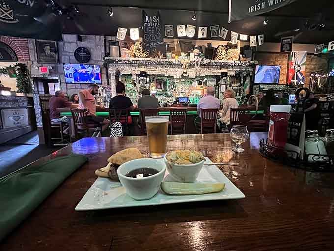 The hallway welcomes you with Irish charm and a promise: "There are no strangers here, only friends not yet met."