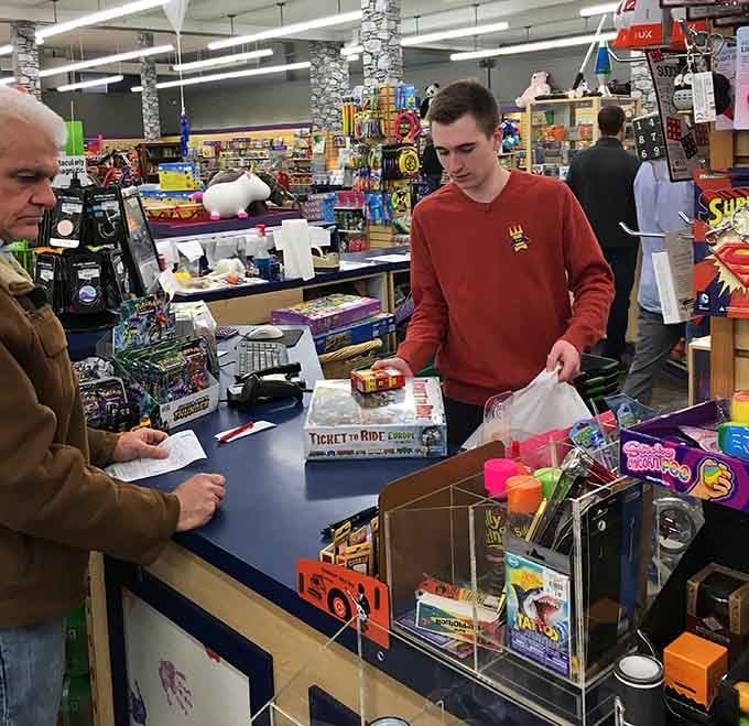 Real human interaction at checkout, where knowledgeable staff actually help instead of just scanning and pointing you away.