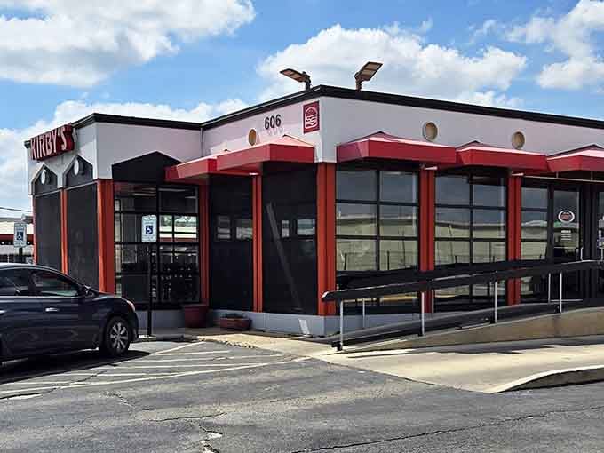 The corner location with ample parking makes finding this burger paradise easier than parallel parking a golf cart.