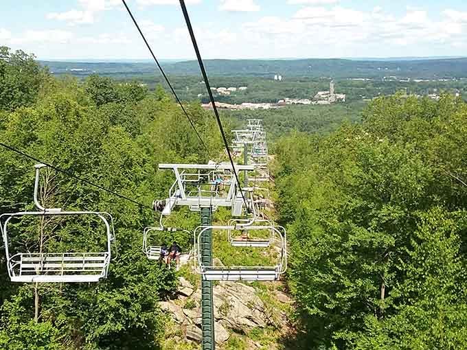 The chairlift offers scenic mountain views and a much-needed break for your feet between adrenaline-pumping attractions.