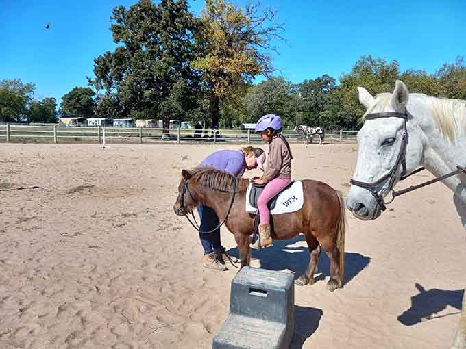 Size doesn't matter when you're learning; even the smallest riders get their moment in the saddle.
