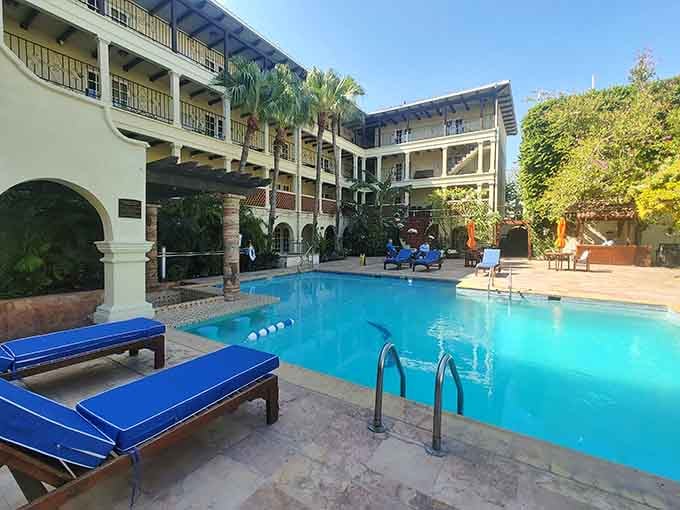 La Posada Hotel's courtyard pool offers a tranquil oasis that makes you forget you're in a border city altogether.