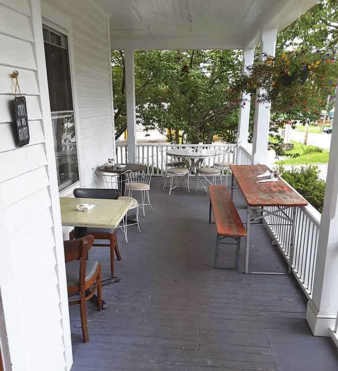 That front porch offers the perfect spot for outdoor dining when the North Carolina weather decides to show off a bit.