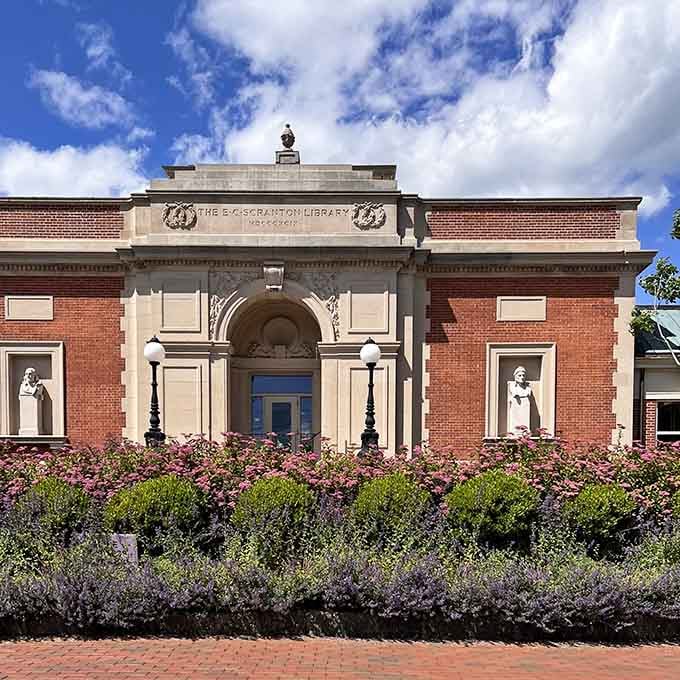 The E.C. Scranton Memorial Library stands as a monument to the written word and community pride.