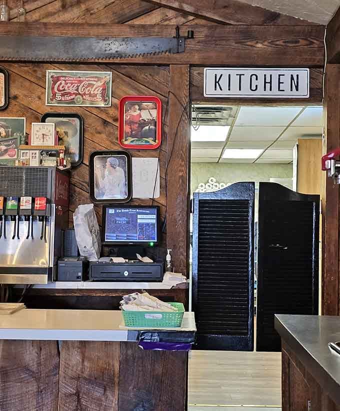 The kitchen window offers a glimpse into where all the magic happens, one hearty meal at a time.