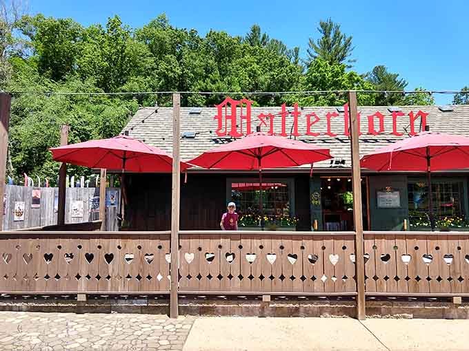 The Matterhorn building serves as your base camp for this Alpine putting adventure through Canton.